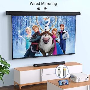 Projector, Mini projector, Native 720P HD Projector, 7500 Lumens, 240'' Display, Support 5.0 Bluetooth, Compatible with iPhone/Android/TV Stick/HDMI/VGA/USB/TV Box/Laptop/DVD/PS4