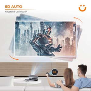 [Auto Keystone] Projector with WiFi and Bluetooth 5.2, YABER 450 ANSI Full HD Native 1080P Video Projector 4K Supported, Smart Home Theater Movie Projector for Smartphone/TV Stick/PC/XBox/PS5/HDMI/USB