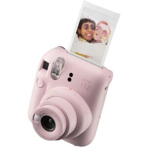 Fujifilm Instax Mini 12 Instant Camera with Fujifilm Instant Mini Film (50 Sheets) with Accessories Including Compatible Case with Strap, Lenss Photo Album, Stickers, Frames Bundle (Blossom Pink)