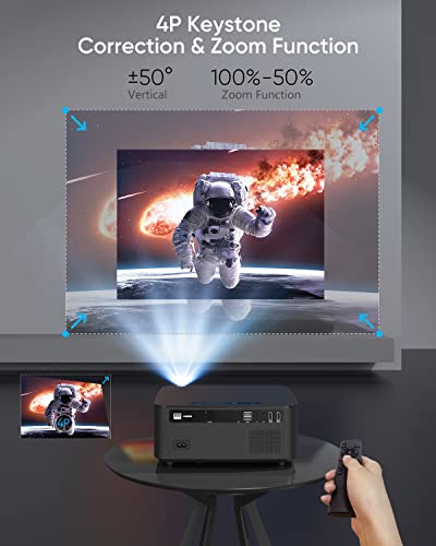 1080P Native 5G Projector with WiFi and Bluetooth,FunFlix 600 ANSI High Brightness Projector,Movie Outdoor Projector,4K Support, 300 Inch,Dust-Proof Projector for HDMI, USB, Phone, Laptop, TV Stick