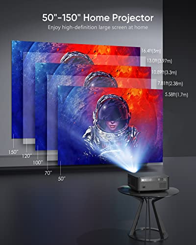 1080P Native 5G Projector with WiFi and Bluetooth,FunFlix 600 ANSI High Brightness Projector,Movie Outdoor Projector,4K Support, 300 Inch,Dust-Proof Projector for HDMI, USB, Phone, Laptop, TV Stick