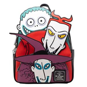 loungefly disney nightmare before christmas glow in the dark lock shock and barrel mini backpack