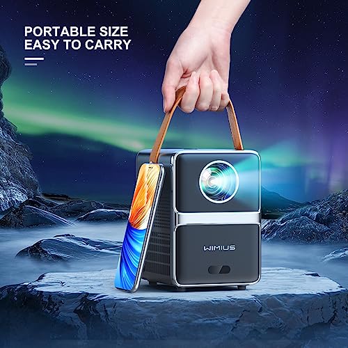 [Electric Focus] Mini Projector with 5GWiFi and Bluetooth, WIMIUS 1080P Outdoor Projector, Portable Movie Projector, 300" Screen, Compatible with iOS/Android/TV Stick/HDMI/PS5