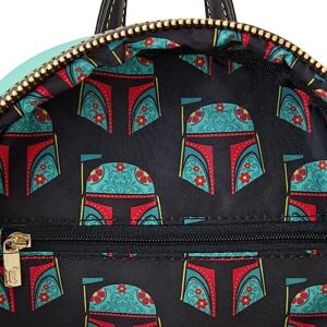 Loungefly Star Wars Boba Fett Floral Embroidered Cosplay Womens Double Strap Shoulder Bag Purse