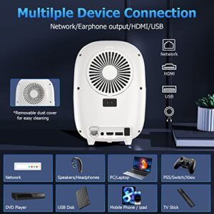 Projector with Wifi and Bluetooth, TOWOND Smart Projector with Android 9.0, 15000 Lumens Native 1080P 4K Projector with Netflix/Prime Video/YouTube built-in, 8000+ Apps Supported for Home Theater