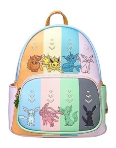 loungefly pokemon eeveelutions womens double strap shoulder bag purse (multi)