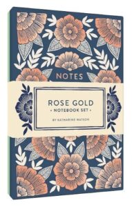 rose gold notebook set: two foil-stamped notebooks