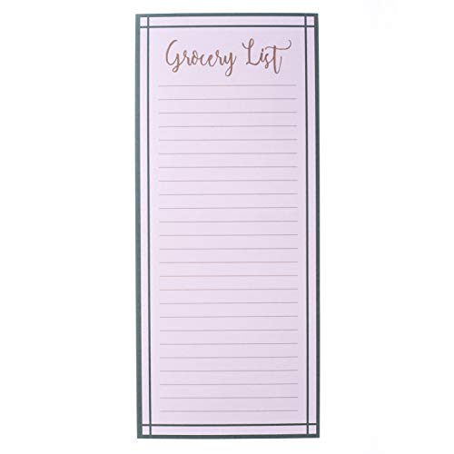 Graphique Magnetic Notepad - Green and Gold Grocery and Shopping List - Fun Decorative To-Do List - Perfect House Warming Gifts - 100 Tear off Sheets (4" x 9.25" x .5")