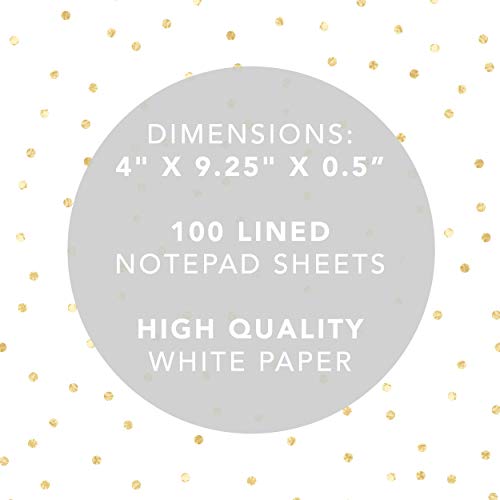 Graphique Magnetic Notepad - Green and Gold Grocery and Shopping List - Fun Decorative To-Do List - Perfect House Warming Gifts - 100 Tear off Sheets (4" x 9.25" x .5")