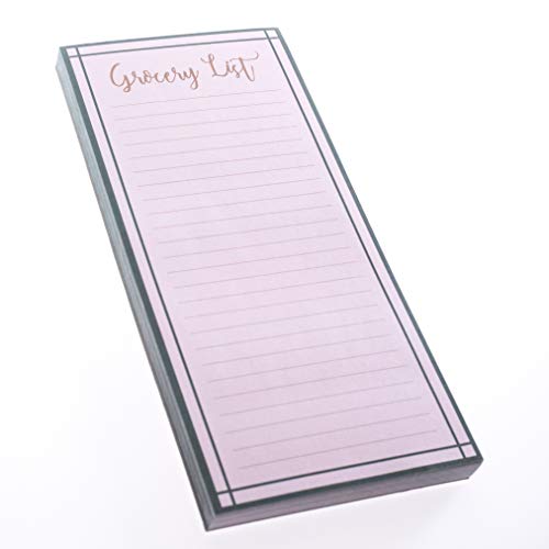 Graphique Magnetic Notepad - Green and Gold Grocery and Shopping List - Fun Decorative To-Do List - Perfect House Warming Gifts - 100 Tear off Sheets (4" x 9.25" x .5")