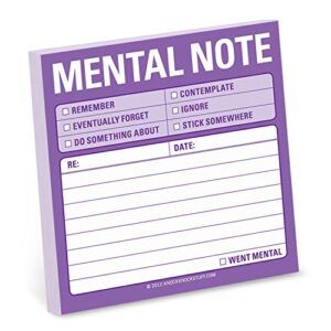 1-count knock knock mental note sticky notes, to do list notepads, 3 x 3-inches each