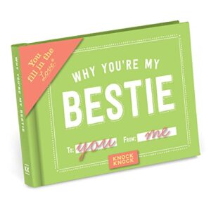 knock knock why you're my bestie book fill in the love fill-in-the-blank book gift journal, 4.5 x 3.25-inches