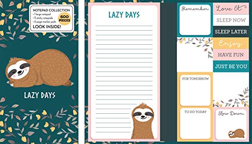 Book of Sticky Notes: Notepad Collection (Sloth Lazy Days)