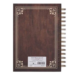 Christian Art Gifts Journal w/Scripture Man of God 1 Timothy 6:11 Bible Verse Names of God Brown 192 Ruled Pages, Large Hardcover Notebook, Wire Bound