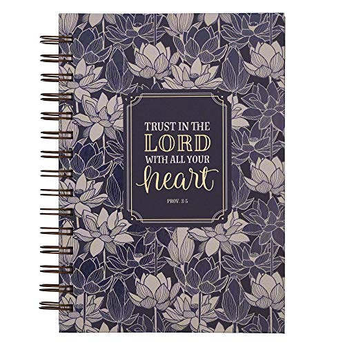 Journal Wirebound Navy Floral Trust in the Lord