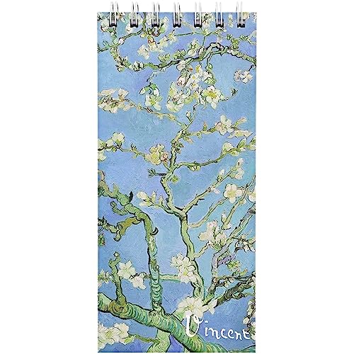 The Gifted Stationery 3-Pack Vincent Van Gogh Designs Spiral Memo Notepads with Hard Cover & Lined Paper, 8.4 inches Long x 3.75 inches