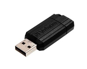 verbatim 16 gb pinstripe usb flash drive, black 49063