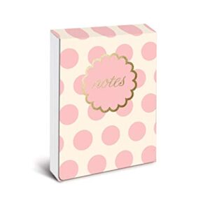 Graphique Classic Charm Pocket Notes – Pocket Notebook with Pink Polka Dot Design, "Notes" in Cursive and Matching Magnetic Case Clasp, 75 Full Color Pages, 3" x 4"