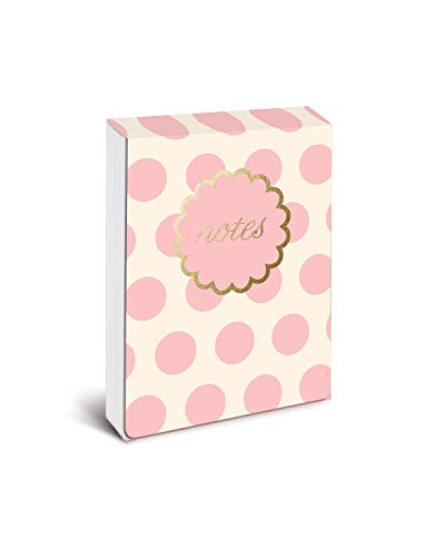 Graphique Classic Charm Pocket Notes – Pocket Notebook with Pink Polka Dot Design, "Notes" in Cursive and Matching Magnetic Case Clasp, 75 Full Color Pages, 3" x 4"