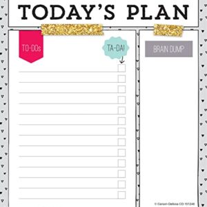 Carson Dellosa 5.75" x 6.25" Today's Plan To Do List Notepad, 50 Sheet Lined Paper Daily Planner Notepad, Daily Checklist, Teacher Daily To Do List, Productivity Task Planner