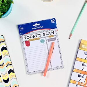 Carson Dellosa 5.75" x 6.25" Today's Plan To Do List Notepad, 50 Sheet Lined Paper Daily Planner Notepad, Daily Checklist, Teacher Daily To Do List, Productivity Task Planner