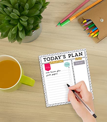 Carson Dellosa 5.75" x 6.25" Today's Plan To Do List Notepad, 50 Sheet Lined Paper Daily Planner Notepad, Daily Checklist, Teacher Daily To Do List, Productivity Task Planner