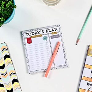 Carson Dellosa 5.75" x 6.25" Today's Plan To Do List Notepad, 50 Sheet Lined Paper Daily Planner Notepad, Daily Checklist, Teacher Daily To Do List, Productivity Task Planner