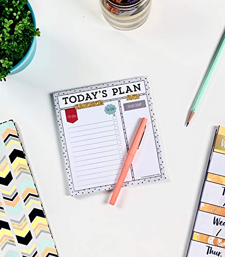 Carson Dellosa 5.75" x 6.25" Today's Plan To Do List Notepad, 50 Sheet Lined Paper Daily Planner Notepad, Daily Checklist, Teacher Daily To Do List, Productivity Task Planner