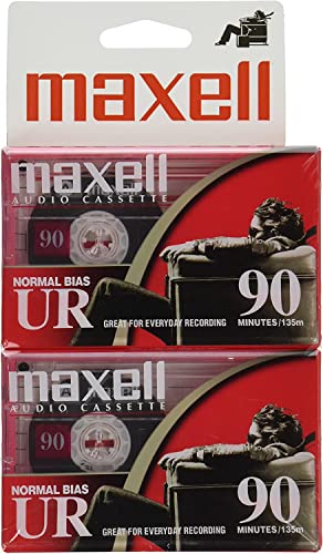 Maxell – 108527, Blank Audio Recording Cassette Tapes - Protective Cases, Low Noise & 90 Min Total Length (45 Min Per Side) - Ideal for Music, Voice Recordings & Portable Use - One Color, One Size