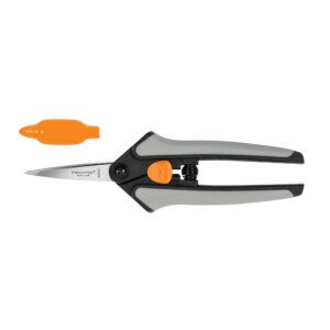 Fiskars 99216935J Pruning Softouch Micro-Tip Snip, Non-Coated Blades, Gray