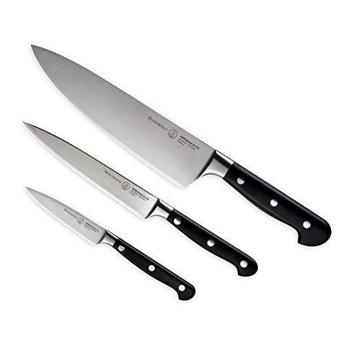 Messermeister Meridian Elite Starter Knife Set - Includes 8" Chef's Knife, 6" Utility Knife & 3.5" Paring Knife - Rust Resistant & Easy to Maintain