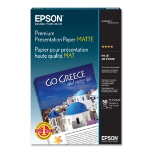 epson premium presentation paper matte (11.7x16.5 inches, 50 sheets) (s041260)