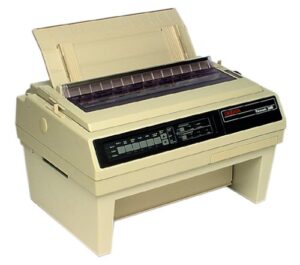 oki pace mark 3410 dot matrix printer, 9-pin, 550 cps, 28 kb, parallel, serial, 120v (61800801)