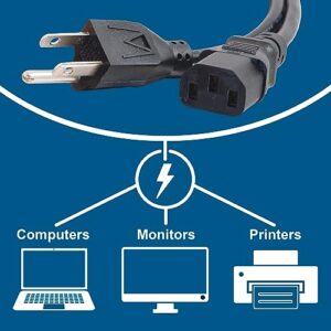 C2G 6FT Replacement AC Power Cord - Power Cable for TV, Computer, Monitor, Appliance & More (03134)