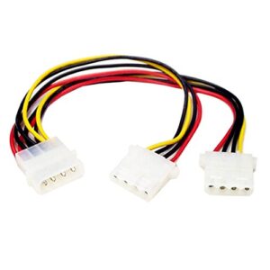 startech.com lp4 to 2x lp4 power y splitter cable m/f - lp4 splitter - molex y splitter - molex splitter (pyo2l)