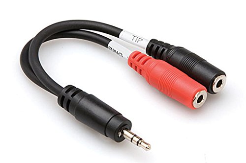 Hosa YMM-261 3.5 mm TRS to Dual 3.5 mm TSF Stereo Breakout Cable, Black