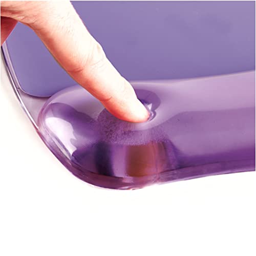 Fellowes Gel Crystal Transparent Mousepad and Wrist Rest - Purple, 9.05" x 7.95"