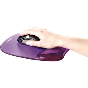 Fellowes Gel Crystal Transparent Mousepad and Wrist Rest - Purple, 9.05" x 7.95"