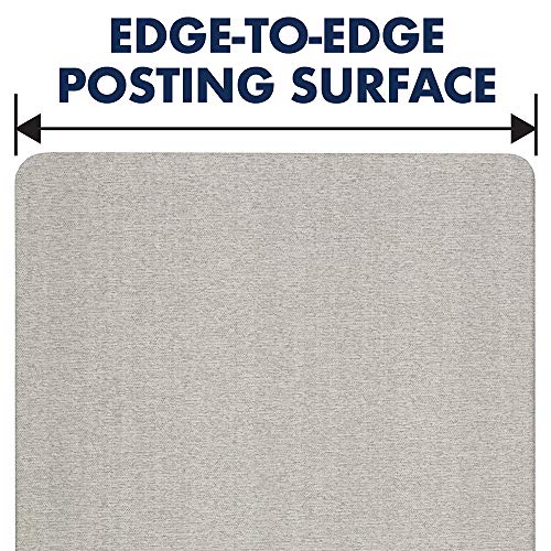 Quartet Bulletin Board for Walls, Fabric, 3' x 2', Frameless Pin Board, Fiberboard, Display Board, Oval Office, Home Office Decor or Home School Organization Board, Vertical/Horizontal, Gray (7683G)