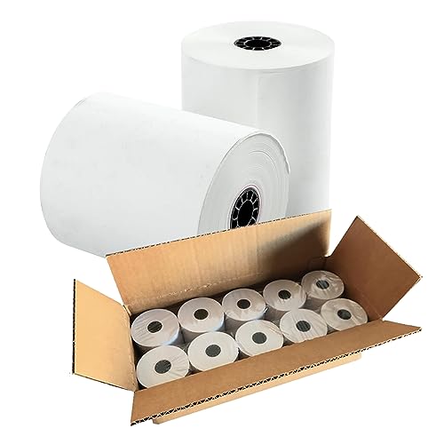 BAM POS 3 1/8" x 230' Thermal Paper Rolls - Comes in Bright White Color - Crisp & Clear Images - BPA Free - Ideal for POS System (10 Rolls Per Case)