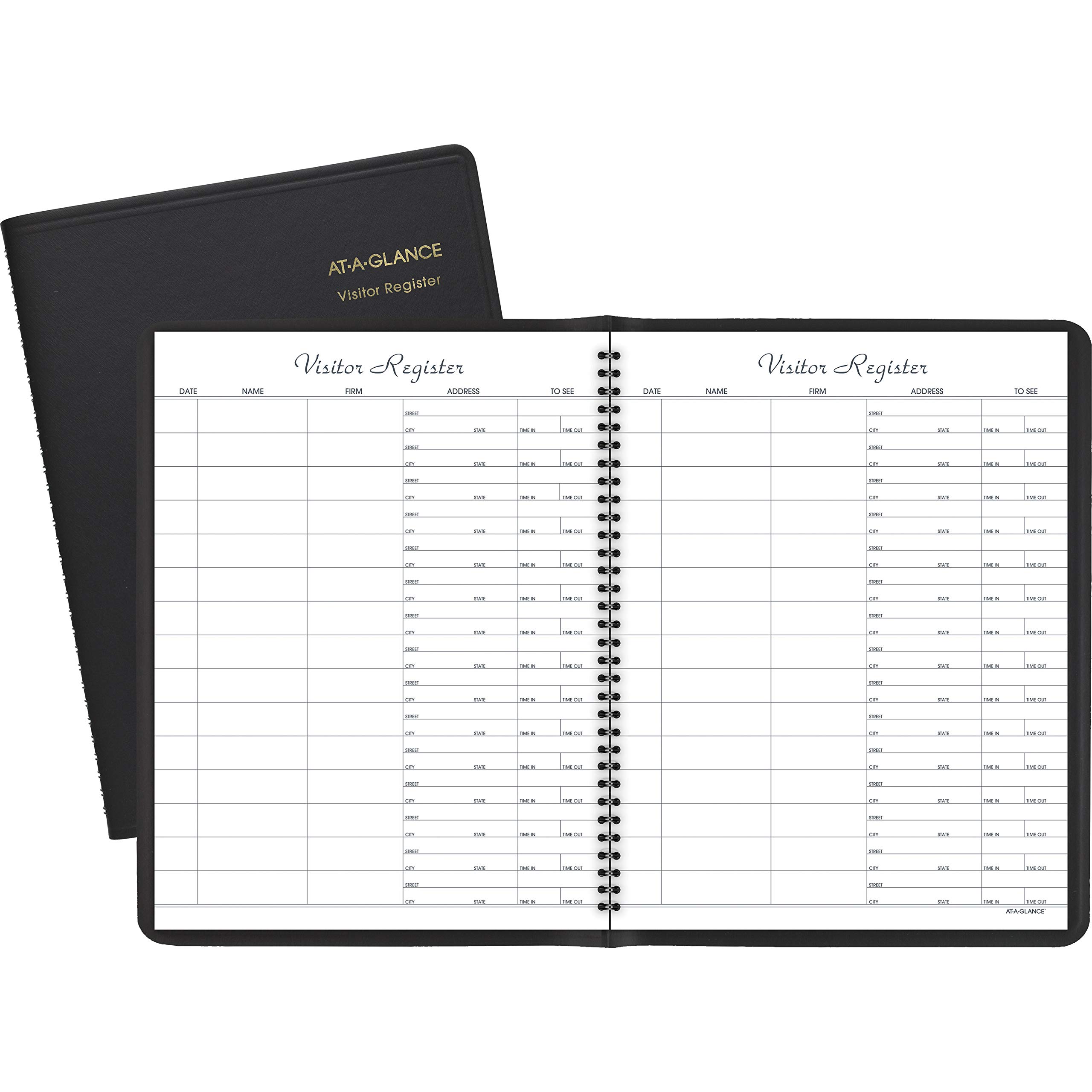 AT-A-GLANCE 8058005 Recycled Visitor Register Book, Black, 8 1/2 x 11