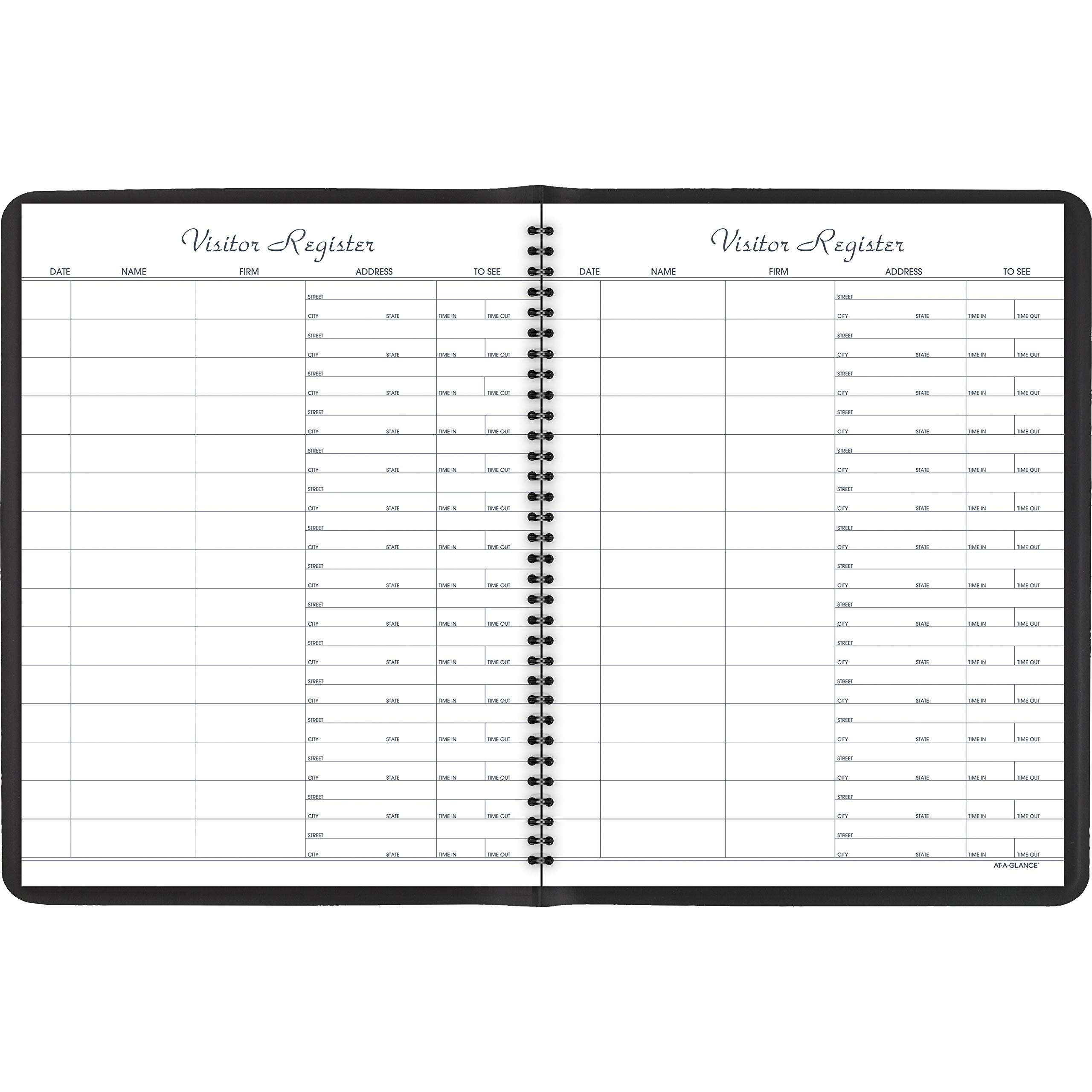 AT-A-GLANCE 8058005 Recycled Visitor Register Book, Black, 8 1/2 x 11