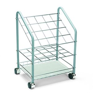 Safco Products 3091 Tubular Steel Wire Roll File, 20 Compartment Light Gray | Organize Ref Documents | 100 Lbs Capacity | Rollable with Locking Wheels