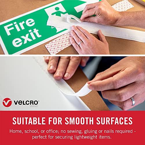 VELCRO Brand - Sticky Back Hook and Loop Fasteners – Peel and Stick Permanent Adhesive Tape Keeps Classrooms, Home, and Offices Organized – Cut-to-Length Roll | 15ft x 3/4in Tape | White