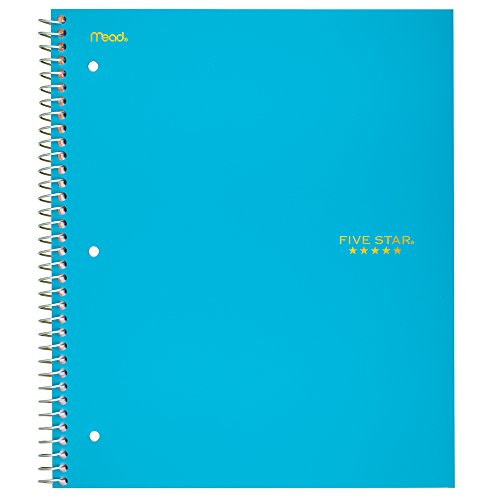 Five Star Spiral Notebook, 1 Subject, College Ruled Paper, 100 Sheets, 11" x 8-1/2", Color Selected For You, 1 Count (06044)