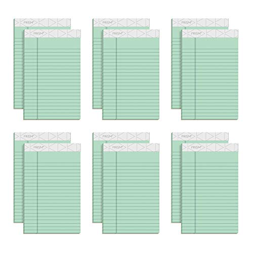 TOPS 63090 Prism Plus Colored Legal Pads, 5 x 8, Green, 50 Sheets (Pack of 12)