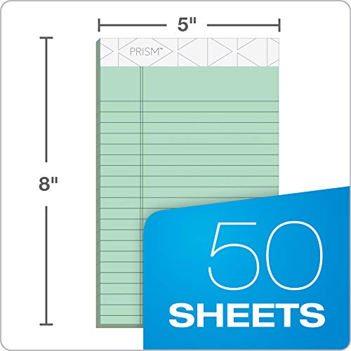 TOPS 63090 Prism Plus Colored Legal Pads, 5 x 8, Green, 50 Sheets (Pack of 12)