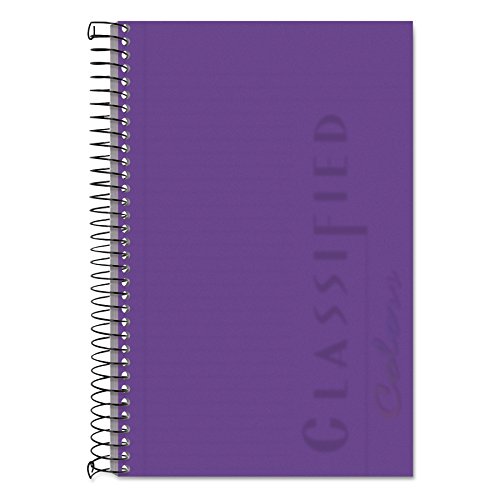 TOPS Classified Business Notebook, Wirebound, 5.5 x 8.5-Inch, College Rule, Orchid Paper, 100 Sheets per Book, Orchid Plastic Cover (99712)