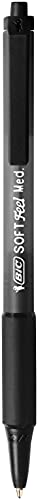 BIC SGSM11BK Soft Feel Stick Ballpoint Pen, Black Ink, 1mm, Medium, Dozen