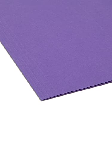 Smead Colored Hanging File Folder with Tab, 1/5-Cut Adjustable Tab, Letter Size, Purple, 25 per Box (64072)